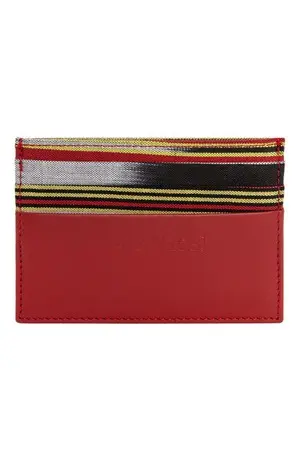 K'AI & VROSI Leather Canvas Cardholder - Red