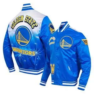 PRO STANDARD Golden State Warriors Sublimated Satin Full-snap Jacket - Royal