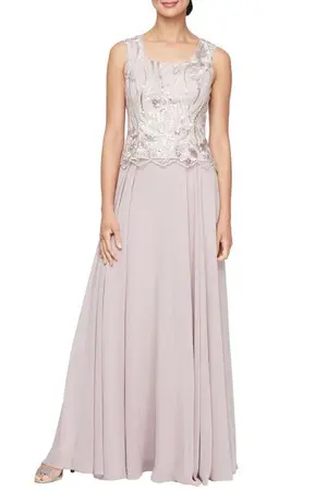Alex Evenings Sequin Embroidered Lace Gown With Jacket