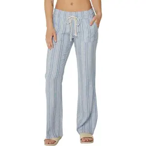 Roxy Oceanside Stripe Linen Blend Pants