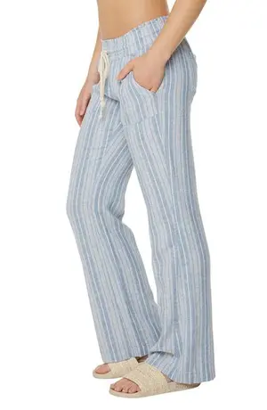Roxy Oceanside Stripe Linen Blend Pants