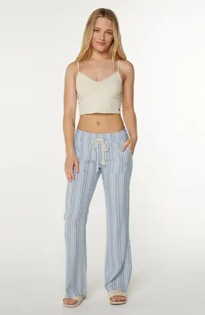 Roxy Oceanside Stripe Linen Blend Pants