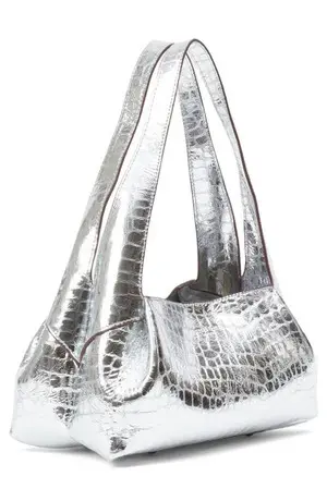 Rag & Bone Slade Croc Embossed Metallic Shoulder Bag