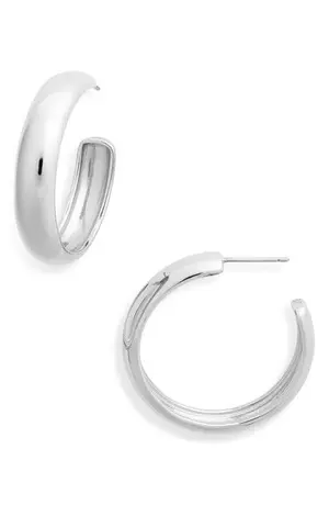 Jenny Bird Large Staple Hoop Earrings - Platinum