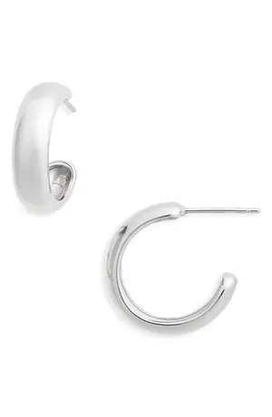Jenny Bird Small Staple Hoop Earrings - Platinum