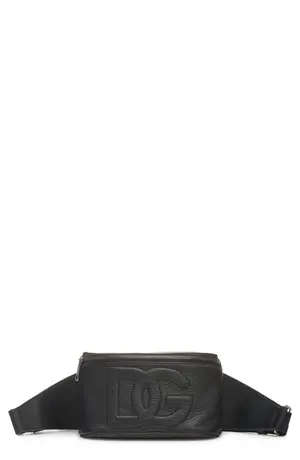 Dolce & Gabbana Deerskin Leather Belt Bag With Logo - Nero