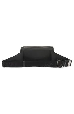 Dolce & Gabbana Deerskin Leather Belt Bag With Logo - Nero