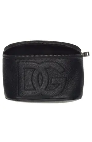 Dolce & Gabbana Deerskin Leather Belt Bag With Logo - Nero
