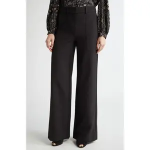 Veronica Beard Cole Wide Leg Trousers - Black