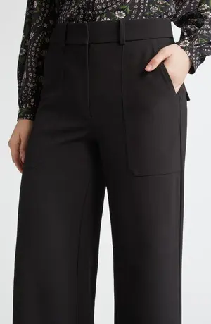 Veronica Beard Cole Wide Leg Trousers - Black