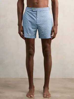 REISS Caprio Geometric Print Swim Shorts - French Blue