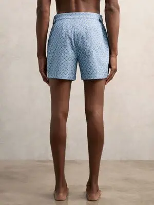 REISS Caprio Geometric Print Swim Shorts - French Blue