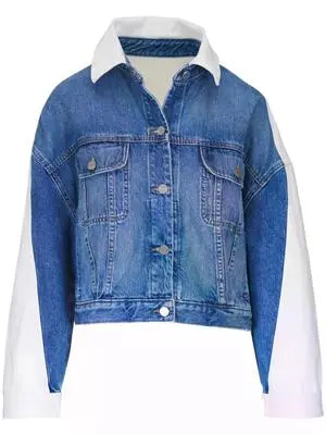 TWP Patchwork Denim Trucker Jacket - Blue