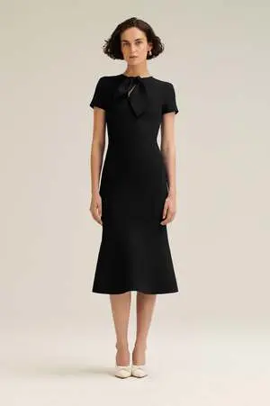 Scanlan Theodore Crepe Knit Cravat Dress - Black