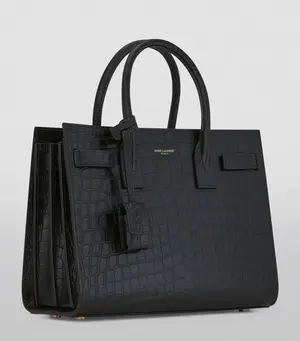 Saint Laurent Croc-embossed Sac De Jour