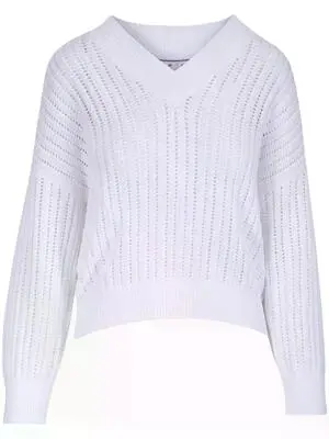 Brunello Cucinelli Open-knit Sweater - White