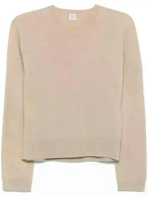 TOTEME V-neck Knit Sweater - Neutrals