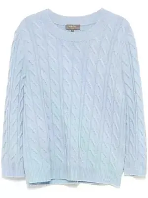 N.peal Emilia Cable Knit Jumper - Blue