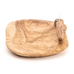 BERARD France Olive Wood Handcrafted Butter Dish & Knife