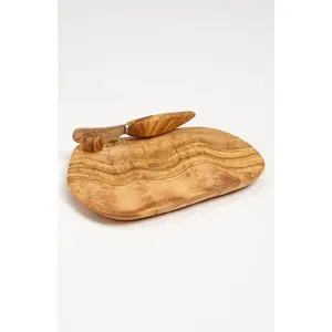 BERARD France Olive Wood Handcrafted Butter Dish & Knife - None