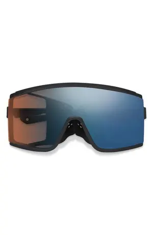 SMITH Optics Pursuit 148mm Chromapop™ Glacier Photochromic Polarized Shield Sunglasses - Matte Black / Glacier