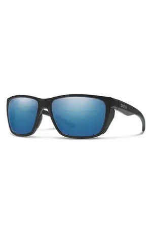 SMITH Longfin 57mm Chromapop™ Polarized Square Sunglasses - Black /chromapop Glass Blue