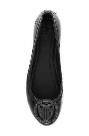 Frye Carson Logo Leather Ballet Flat - Black