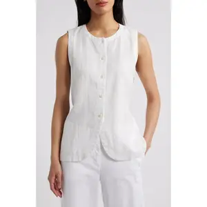 Eileen Fisher Organic Linen Long Vest