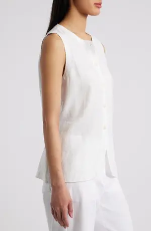 Eileen Fisher Organic Linen Long Vest