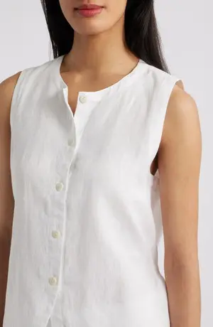 Eileen Fisher Organic Linen Long Vest