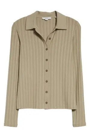 Vince Collar Ribbed Cardigan - Mojave