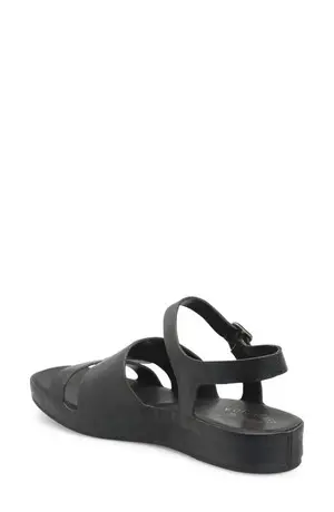 KORK-EASE® Mona Leather Sandals - Black Leather