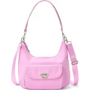 BAGGALLINI Coastal Flip Lock Half Moon Bag - Hibiscus Pink