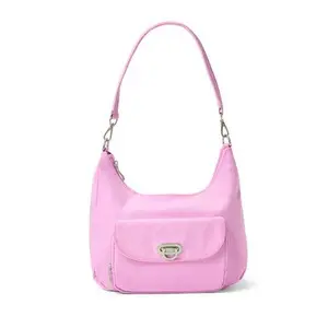 BAGGALLINI Coastal Flip Lock Half Moon Bag - Hibiscus Pink
