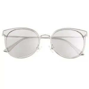 BERTHA WATCHES Brielle Polarized Round Frame Sunglasses - Clear/clear