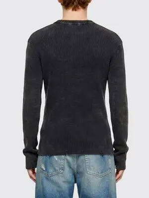 DIESEL® Ribbed Crewneck Sweater With Embellishment