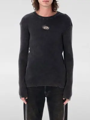 DIESEL® Ribbed Crewneck Sweater With Embellishment