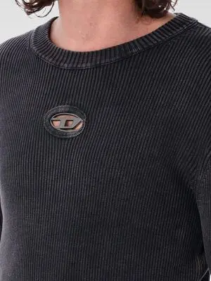 DIESEL® Ribbed Crewneck Sweater With Embellishment