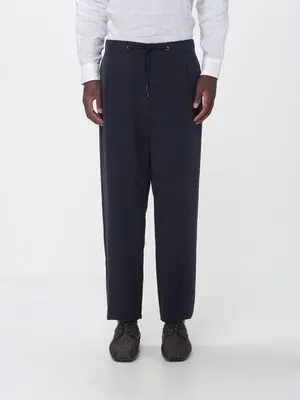 Giorgio Armani Pure Linen Drawstring Trousers - Blue