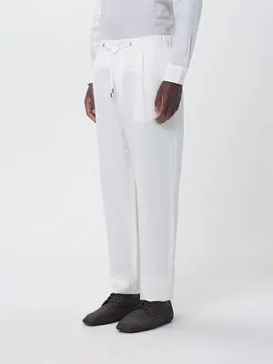 Giorgio Armani Pure Linen Drawstring Trousers - Yellow Cream