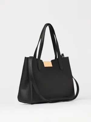 Marni Textured Leather Shoulder Bag With Gold Tone Clasp - Black