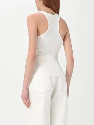 COURREGES Ribbed Tank Top With Logo Detail