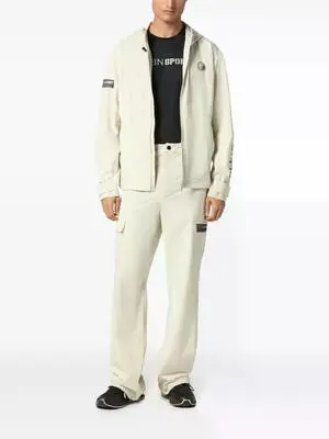 PLEIN SPORT Logo-print Windbreaker Jacket - Grey
