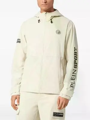 PLEIN SPORT Logo-print Windbreaker Jacket - Grey