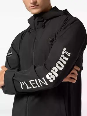 PLEIN SPORT Logo-print Hooded Jacket - Black
