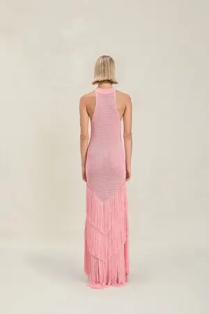 Devon Windsor True Knitted Fringe Maxi Dress - Neutral