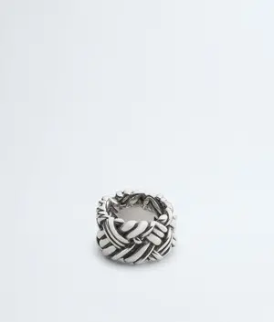 Bottega Veneta Intreccio Ring - Silver