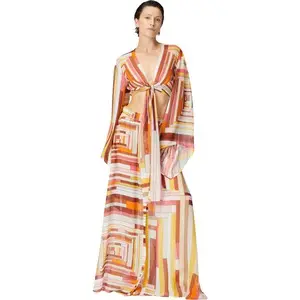 Missoni Printed Silk Crop Top With Wide Sleeves - Multicoloured
