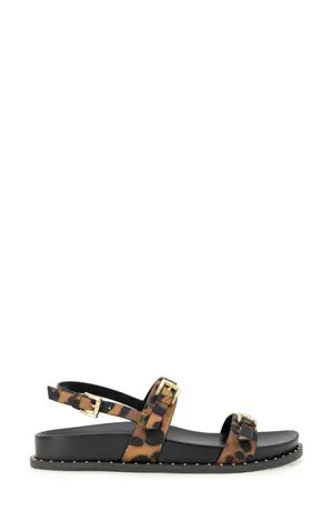 KENNETH COLE Drinity Flat Slingback Sandal - Leopard Fabric
