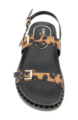 KENNETH COLE Drinity Flat Slingback Sandal - Leopard Fabric